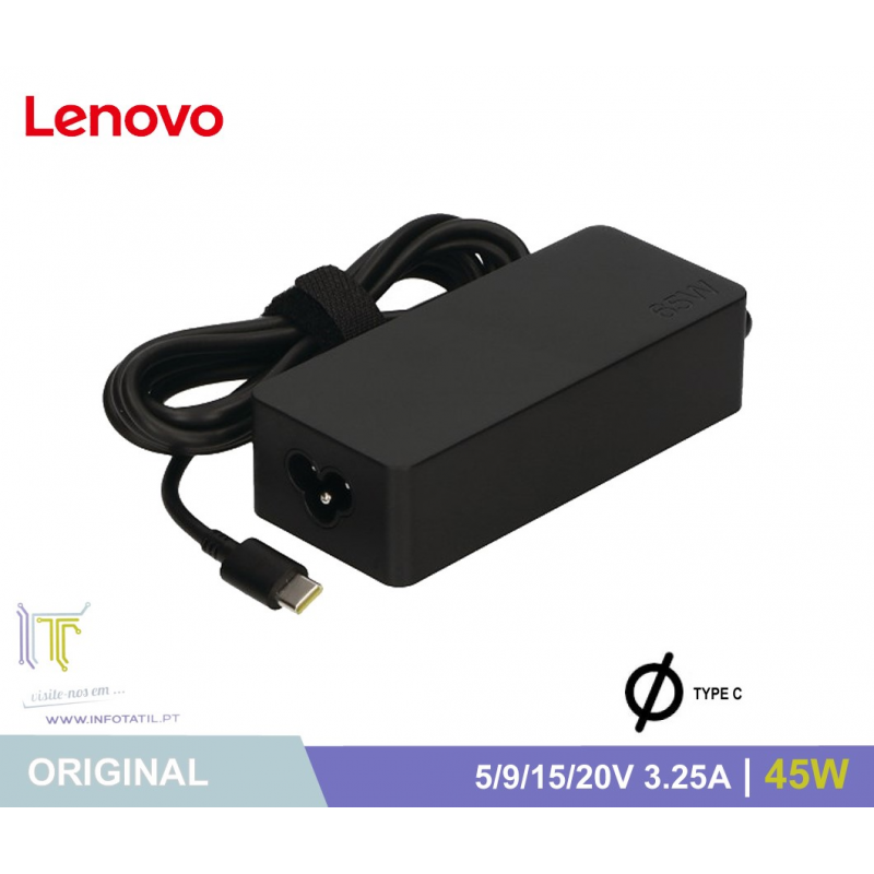 Carregador Original Lenovo 65W USB (Type-C) - 01FR026