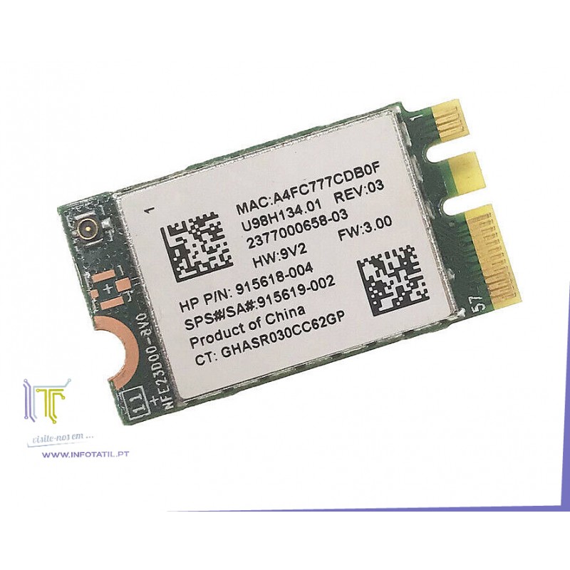 Placa Wifi Realtek Wireless + Bluetooth RTL8723DE